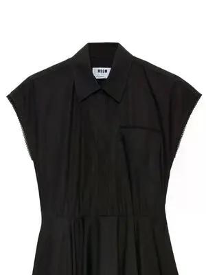 MSGM Midi Shirt Dress With Pocket Detail