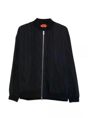 Barena Venezia Pinstripe Zip-up Bomber Jacket - Blue
