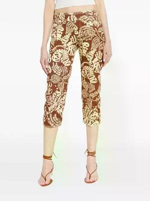 Dsquared2 Rebel Hibiscus Print Stretch Cotton Twill Trousers