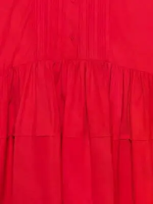 SEMICOUTURE Pleated Half-button Midi Dress - Red