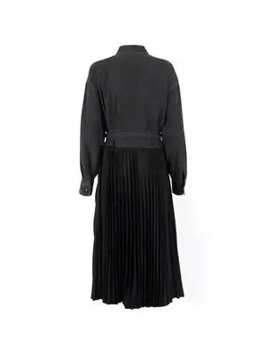 Max Mara Belted Pleated Shirt Dress