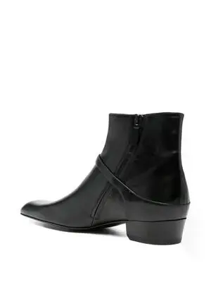 Saint Laurent Augustin Buckled Ankle Boots