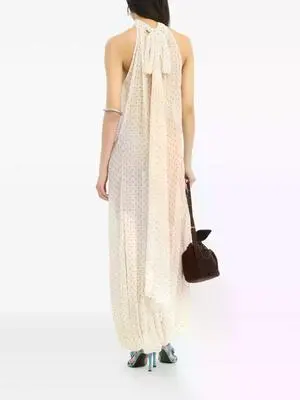 ROTATE BY BIRGER CHRISTENSEN Cream Polka Dot Balloon Jumpsuit - Neutrals