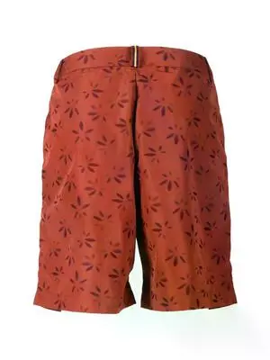 K-WAY Jacquard Floral Print Pleated Shorts