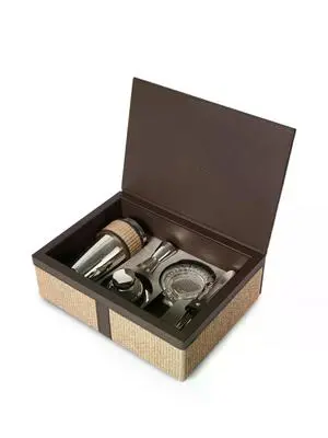 Brunello Cucinelli Plated Steel And Techno Raffia Cocktail Set