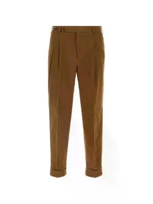 PT TORINO Caramel Cotton Trousers