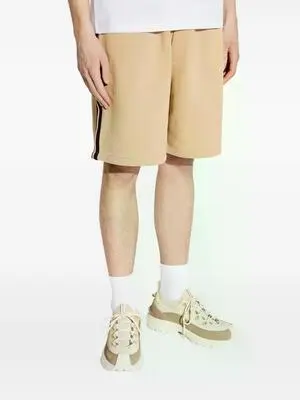 Moncler Drawstring Cotton Shorts With Side Stripe Detail
