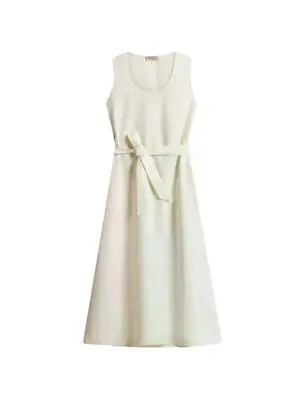 Woolrich Sleeveless Scoop Neck Belted Dress - Neutrals