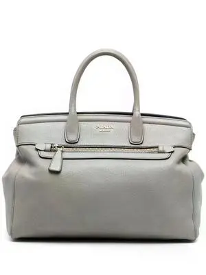 Prada Vitello Daino Satchel - Grey
