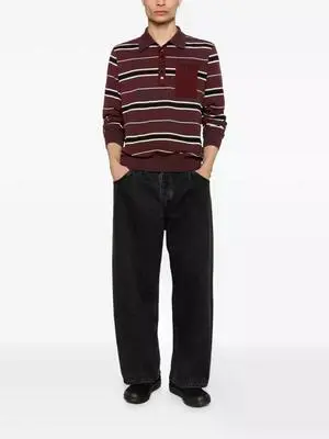 Undercover Striped Chest-pocket Polo Shirt - Red