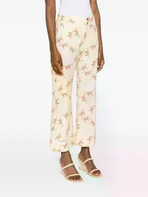 La DoubleJ Hendrix Trousers In Beige Floral Print