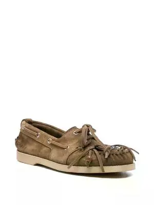 GOLDEN GOOSE Fringed Suede Cruise Loafers - Brown