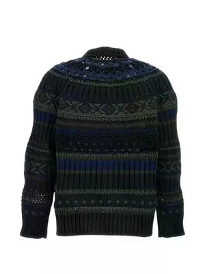 Sacai Cardigan With Crochet Panelling