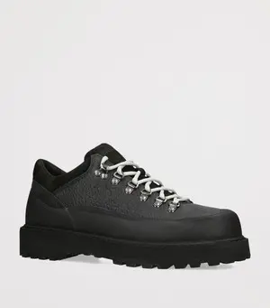 Diemme Cornaro Leather Low-top Lace-up Boots - Black