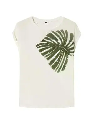 TWINSET Printed T-shirt With Embellishments - White