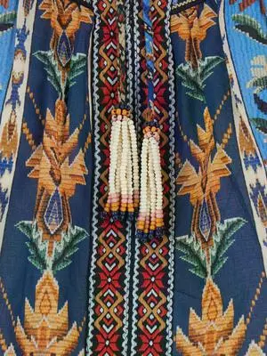Farm Rio Tassel Detail Printed Top
