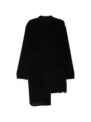 Yohji Yamamoto Stand Collar Asymmetric Jacket - Black