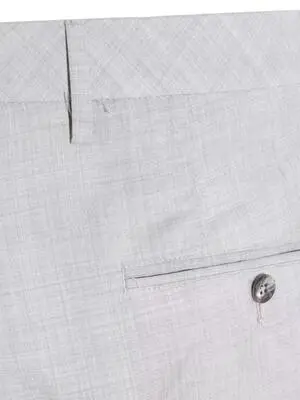 GTA Luca Pleated Cuffed Trousers In Pearl Virgin Wool