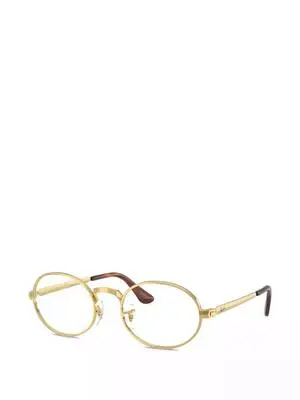 Ray-ban Oval-frame Glasses - Gold