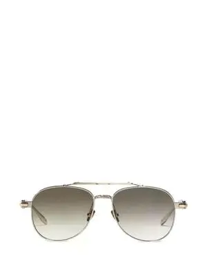 JOHN DALIA Aviator Sunglasses With White Gold-tone Hardware - Silver