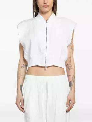 THOM KROM Zipped Bomber Vest - White