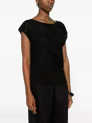 Herno Embellished Knit T-shirt - Black