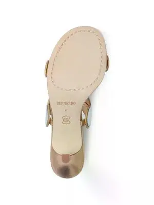 Bernardo Prya Embellished Kitten Heel Sandals - Silver