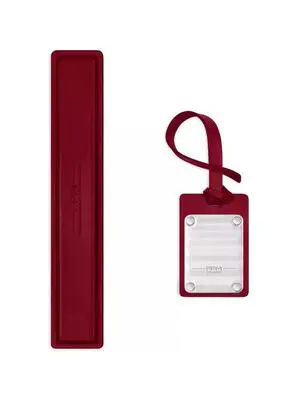 FPM MILANO Leather Luggage Handle And Tag - Red