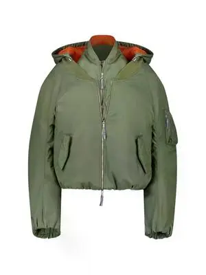 SRVC STUDIO Hooded Bomber Jacket - Green