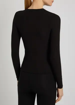 TALA Ribbed Stretch-modal Crewneck Top