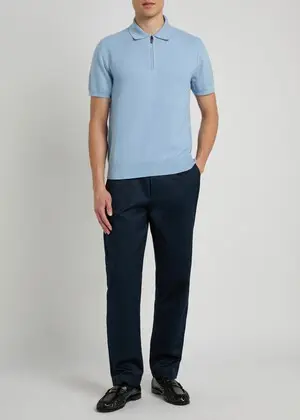 Canali Panelled Cotton Polo