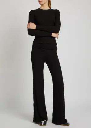 TALA Fold-over Flared-leg Trousers