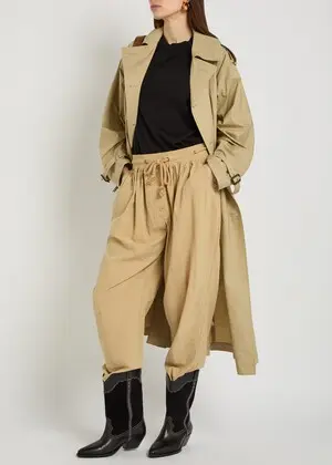 Isabel Marant Étoile Falcona Drawstring Woven Trousers - Camel