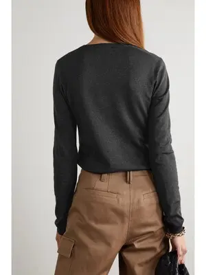 Brunello Cucinelli Metallic Cashmere-blend V-neck Sweater