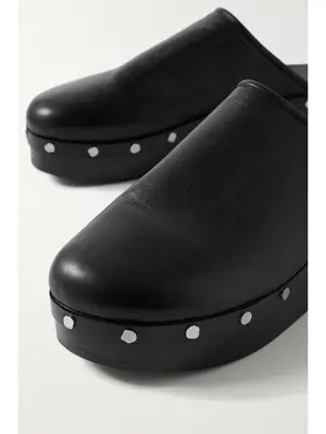 Co Studded Platform Leather Clogs