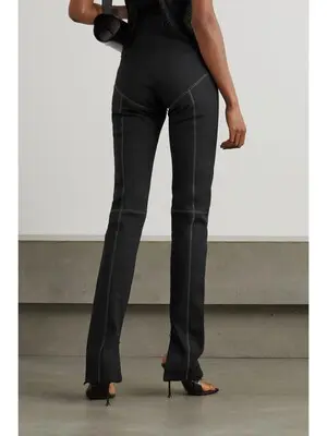 MAXIMILIAN Paneled Stretch-scuba Skinny Pants