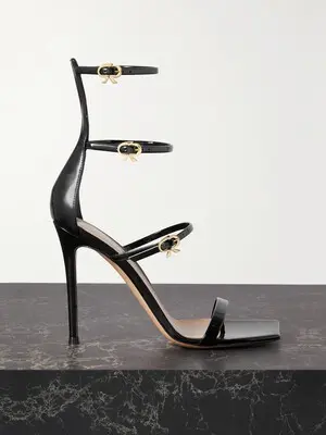GIANVITO ROSSI 105 Patent-leather Sandals - Black