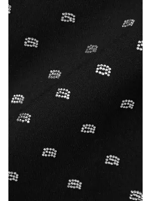 Alexander Wang Cropped Crystal-embellished Stretch-jersey T-shirt