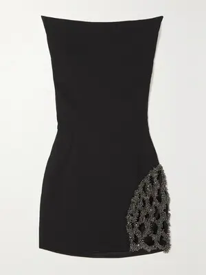 Maticevski Embellished Stretch-crepe Mini Dress - Black