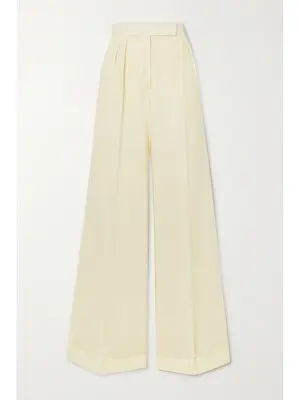 Max Mara Catullo Wool-jersey Wide-leg Trousers - White