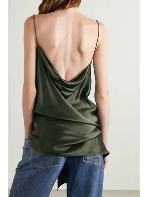 Christopher Esber Verdant Falls Silk-satin Bodysuit