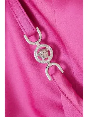 Versace Embellished Satin Bustier Top - Pink