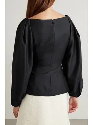 Chloé Off-the-shoulder Silk And Wool-blend Top