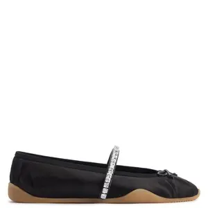GIUSEPPE ZANOTTI Ballet Flats With Rhinestone Detailing - Black