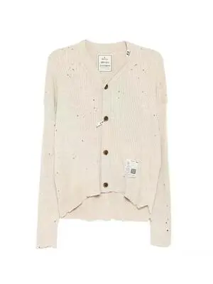Mihara Yasuhiro Asymmetric Distressed Cardigan