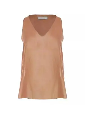 Devotion V-neck Sleeveless Blouse - Brown