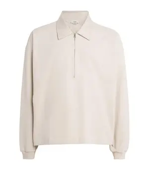 AGOLDE Cotton Darius Half-zip Polo Sweatshirt - Beige