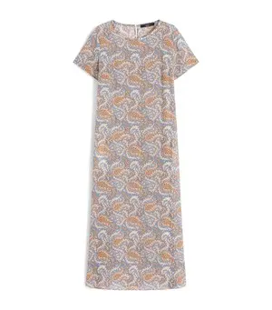 Max Mara Silk Floral Print Midi Dress - Blue