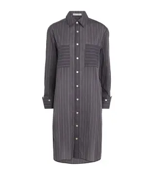 Palmer//harding Cotton Stripe Shirt Dress