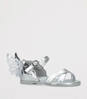 SOPHIA WEBSTER Heavenly Metallic Leather Sandals With Angel Wings